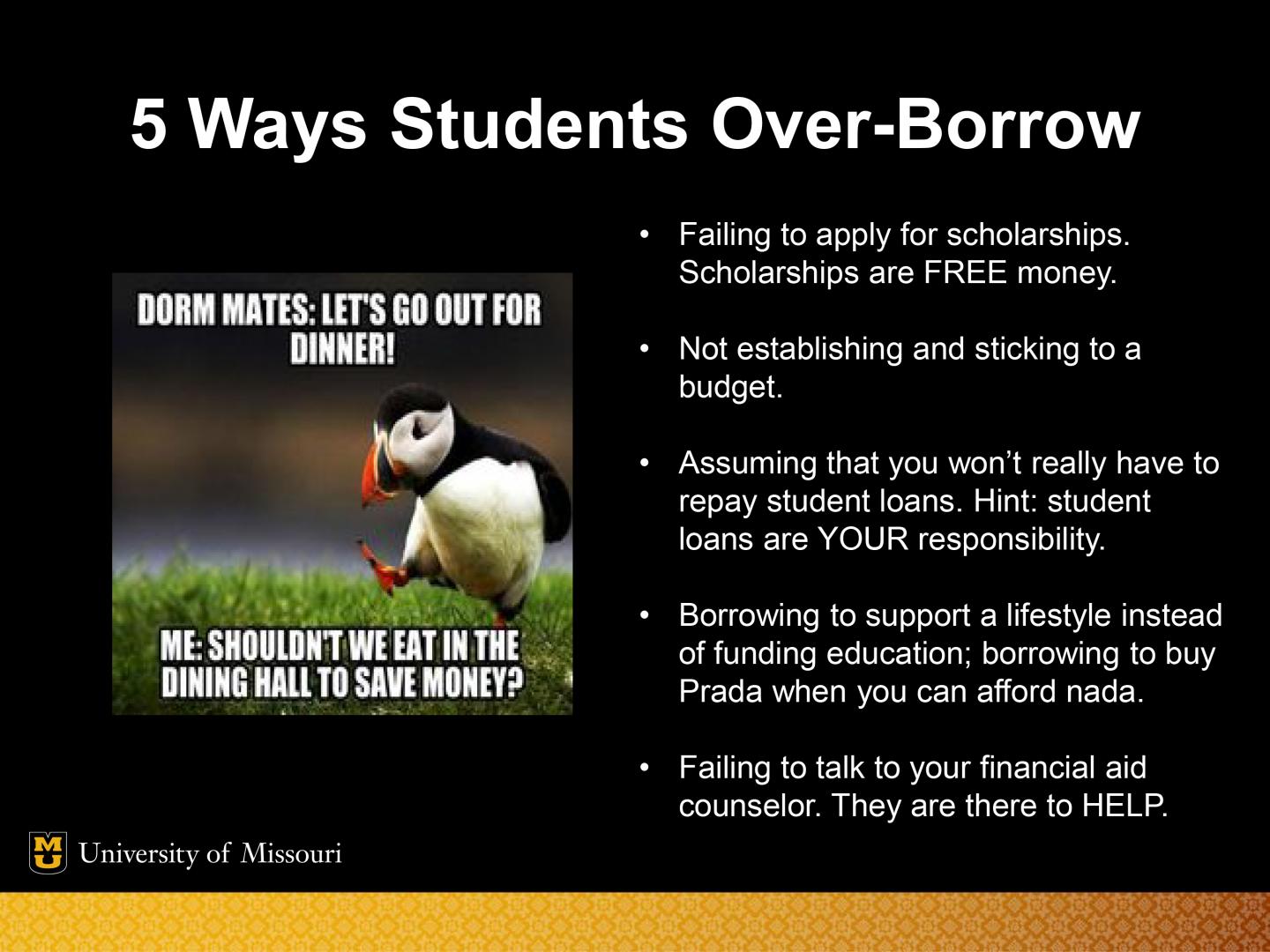 5 Ways Students Over-Borrow [IMAGE] | EurekAlert! Science News Releases