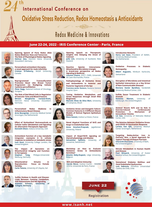 Redox Medicine 2022 will attract 205 particip | EurekAlert!