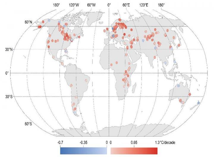 Map of Warming Lakes [IMAGE] | EurekAlert! Science News Releases