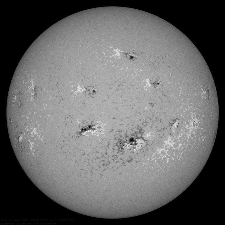 NASA View: Sunspots and Magnetic Fields | EurekAlert!