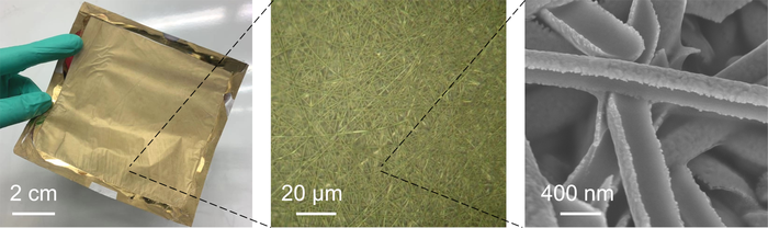 Gold mesh up close [IMAGE] | EurekAlert! Science News Releases