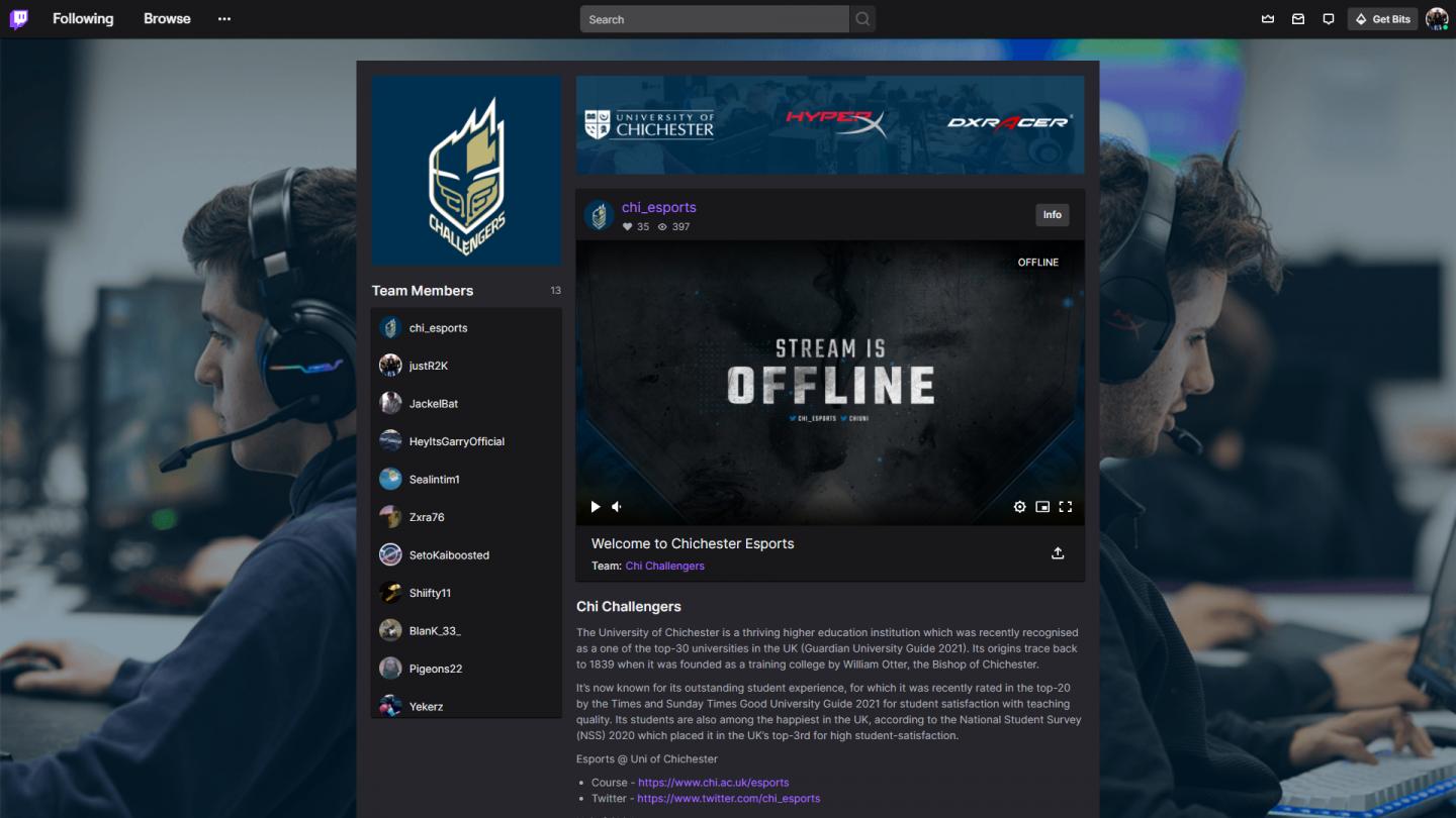 Chichester's esports team Chi [IMAGE] | EurekAlert! Science News Releases