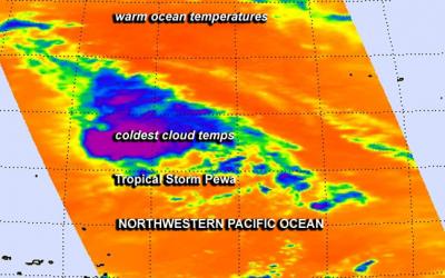NASA infrared imagery indicates Pewa weakened | EurekAlert!