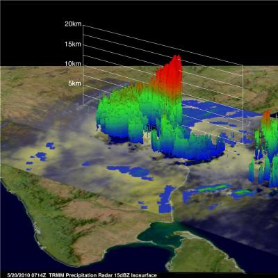 NASA sees one of Cyclone Laila's thunderstorm | EurekAlert!