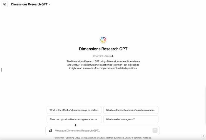 Dimensions Research GPT – evidence-based rese | EurekAlert!