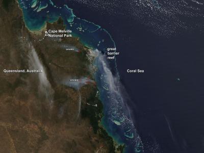 Fires Along East Coast of Queensland, Austral | EurekAlert!