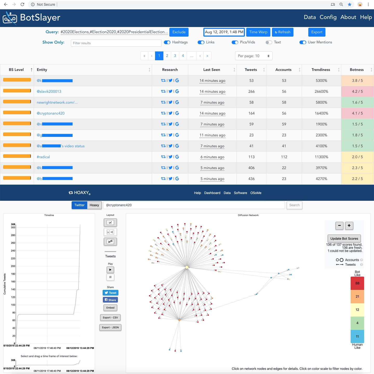 BotSlayer Screenshots [IMAGE] | EurekAlert! Science News Releases