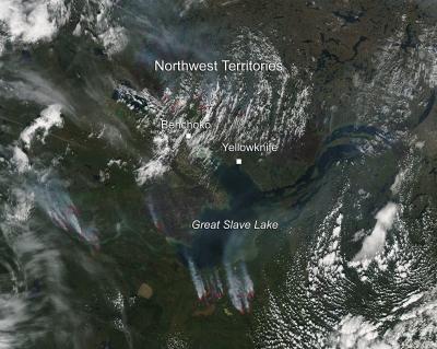Fires above the Great Slave Lake in Canada | EurekAlert!
