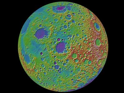 Lunar Topographic Map [IMAGE] | EurekAlert! Science News Releases