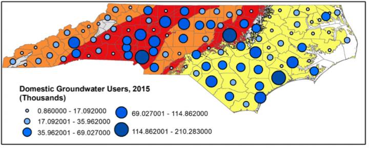Groundwater Use Map for NC [IMAGE] | EurekAlert! Science News Releases