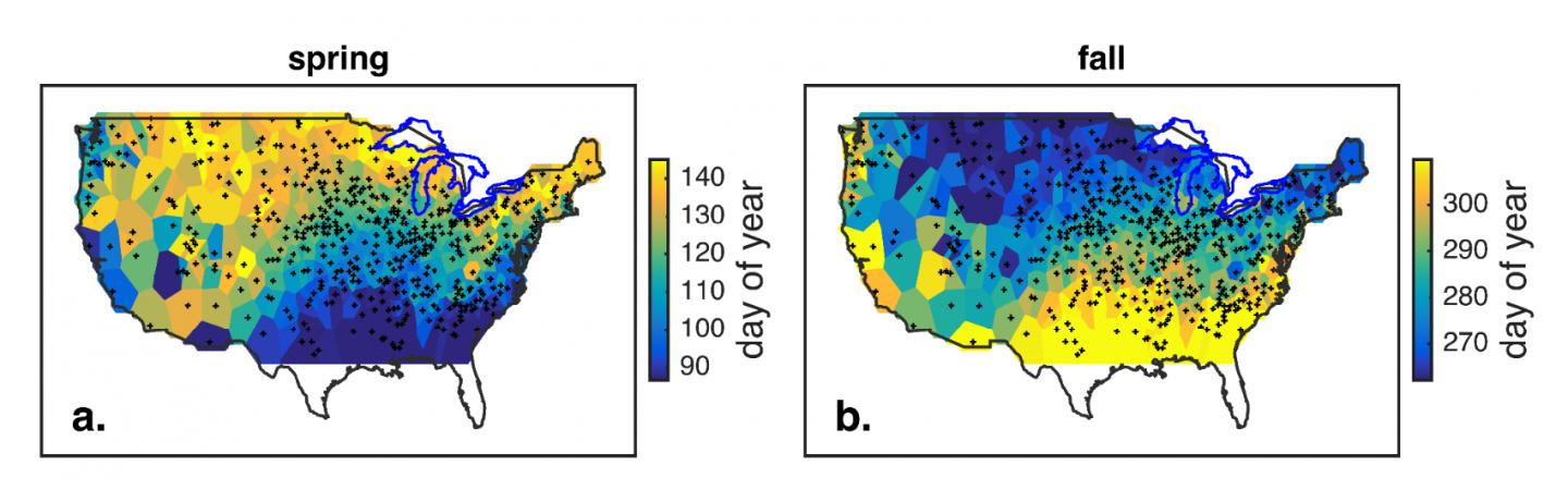 First and Last Frost Dates [IMAGE] | EurekAlert! Science News Releases