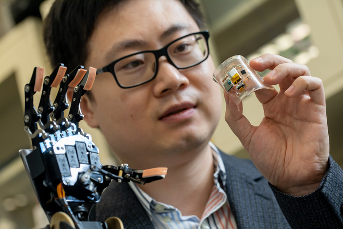 Flexible e-skin for robotic VR [IMAGE] | EurekAlert! Science News Releases