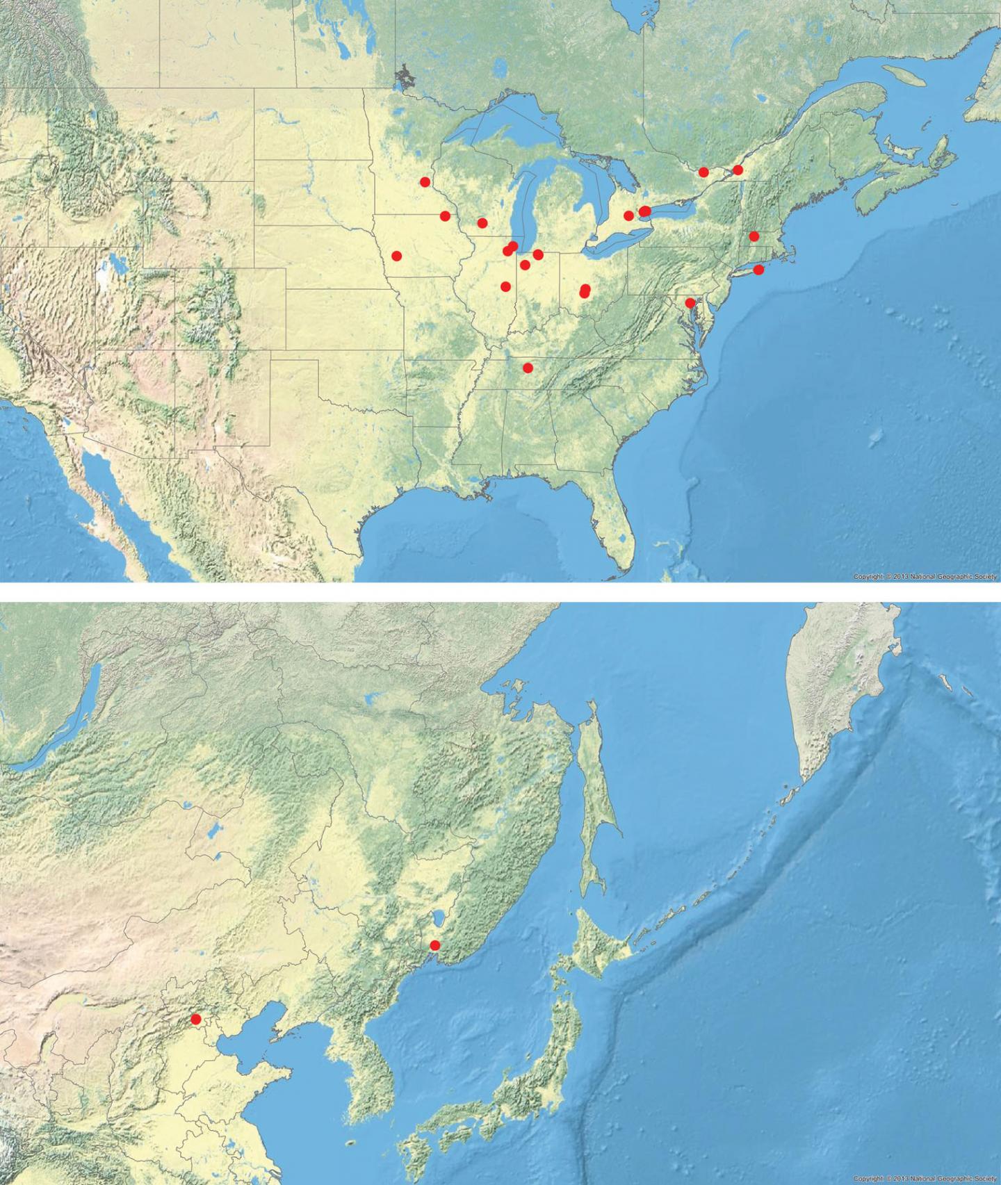 Distribution in North America [IMAGE] | EurekAlert! Science News Releases