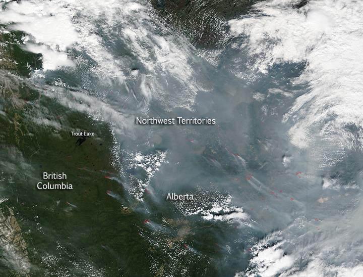MODIS Image of Canadian Fires [IMAGE] | EurekAlert! Science News Releases
