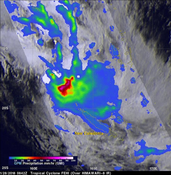 GPM satellite analyzes Tropical Cyclone Fehi' | EurekAlert!