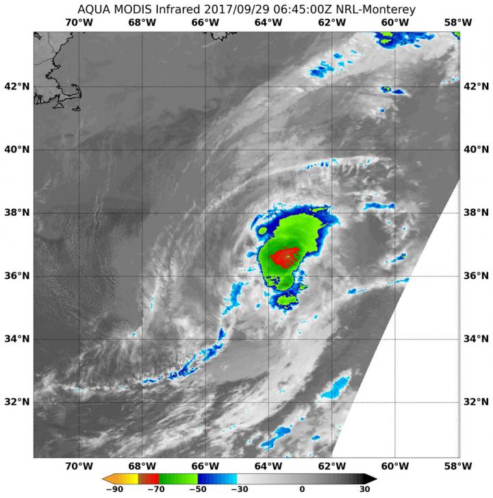 NASA infrared imagery shows wind shear affect | EurekAlert!
