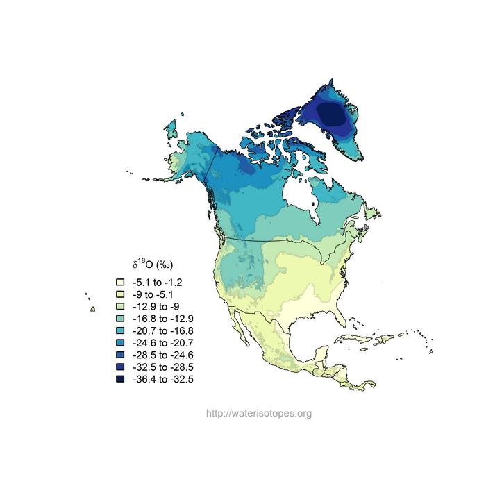 Oxygen isotope map [IMAGE] | EurekAlert! Science News Releases