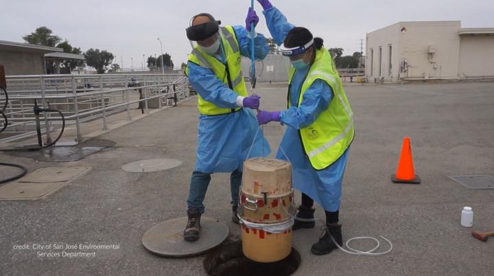Sampling wastewater [IMAGE] | EurekAlert! Science News Releases