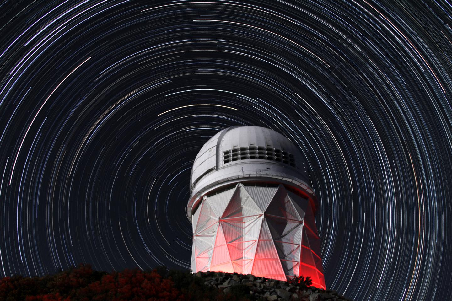 Star Trails Over the Mayall 4- [IMAGE] | EurekAlert! Science News Releases