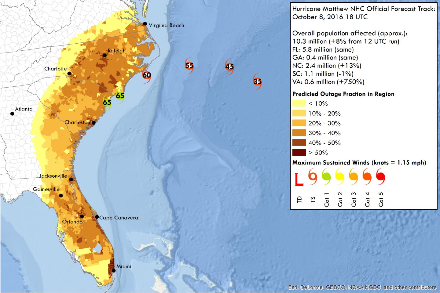 Power Outage Forecast for Hurr [IMAGE] | EurekAlert! Science News Releases