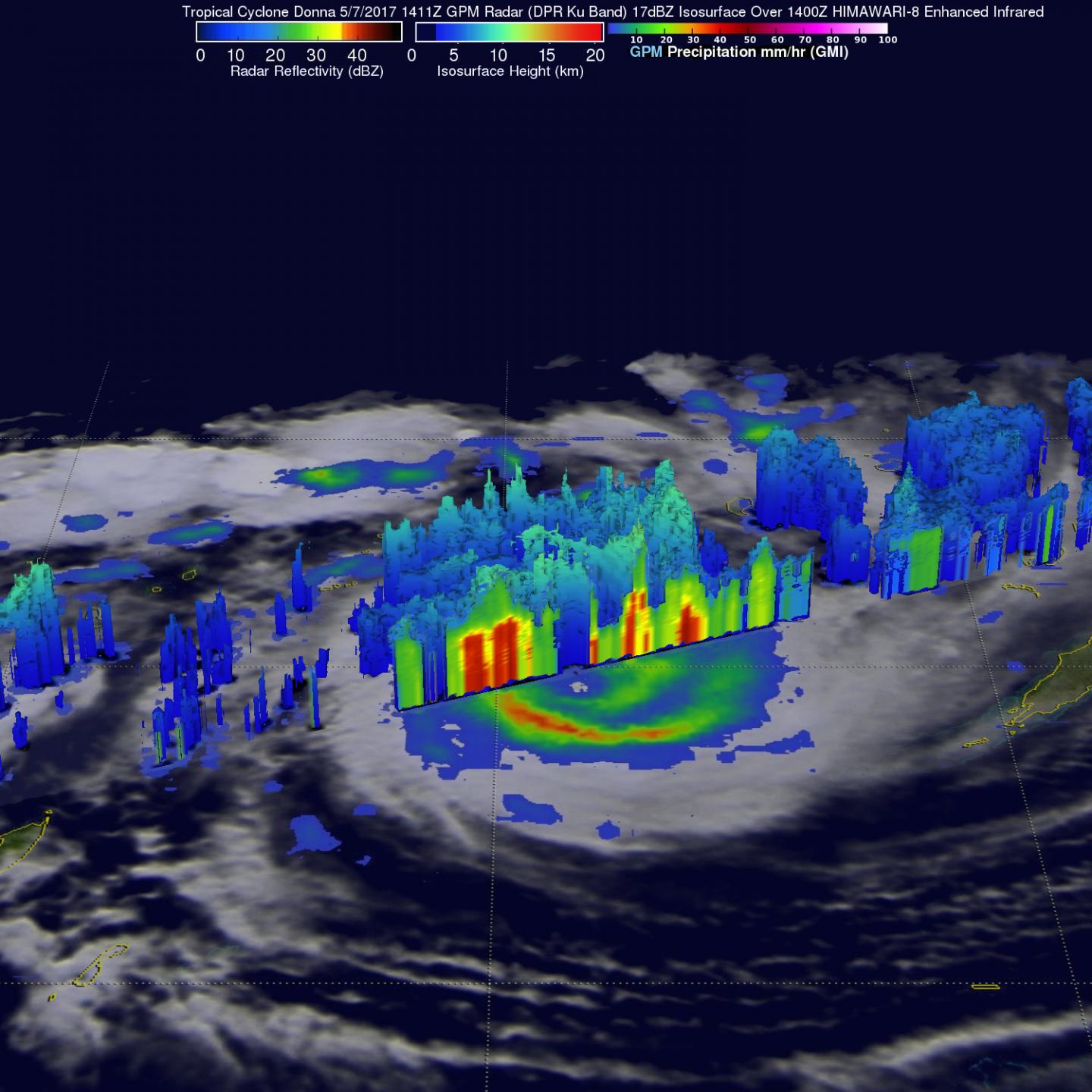 GPM Image of Donna [IMAGE] | EurekAlert! Science News Releases