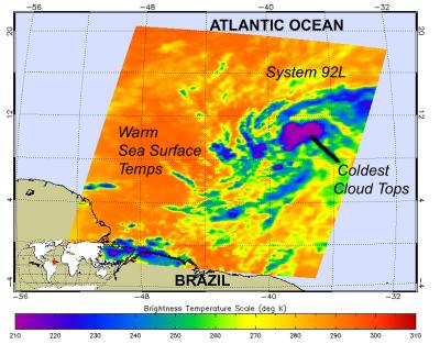 System 92L in Atlantic getting organized in a | EurekAlert!