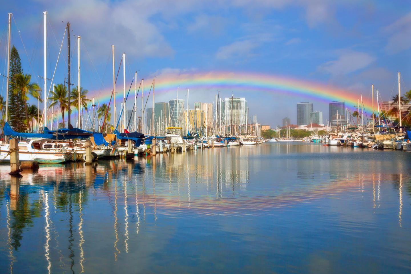 Rainbow over Honolulu Harbor [IMAGE] | EurekAlert! Science News Releases