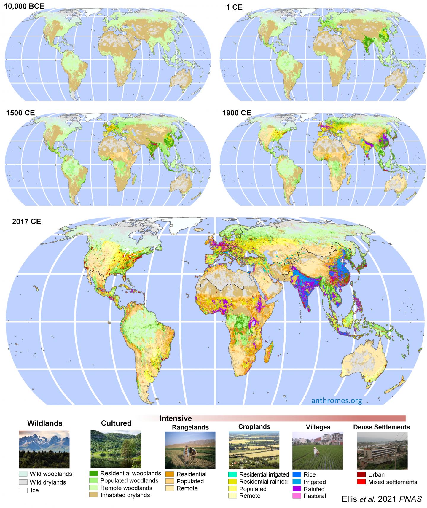 Anthrome Land Use Maps from 10 [IMAGE] | EurekAlert! Science News Releases