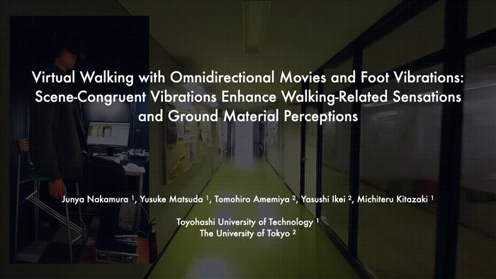 Walking in a 360° video with foot vibrations | EurekAlert!