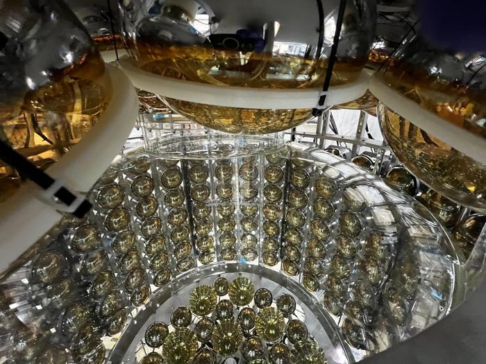 Photomultiplier tubes inside E [IMAGE] | EurekAlert! Science News Releases