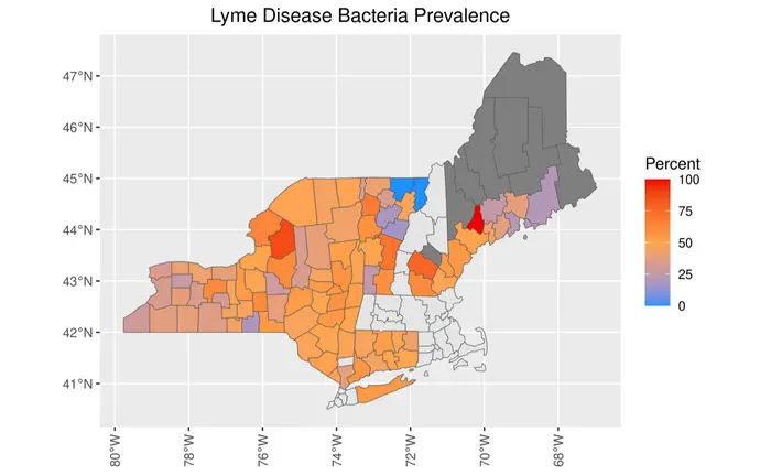 Lyme disease prevalence in the [IMAGE] | EurekAlert! Science News Releases