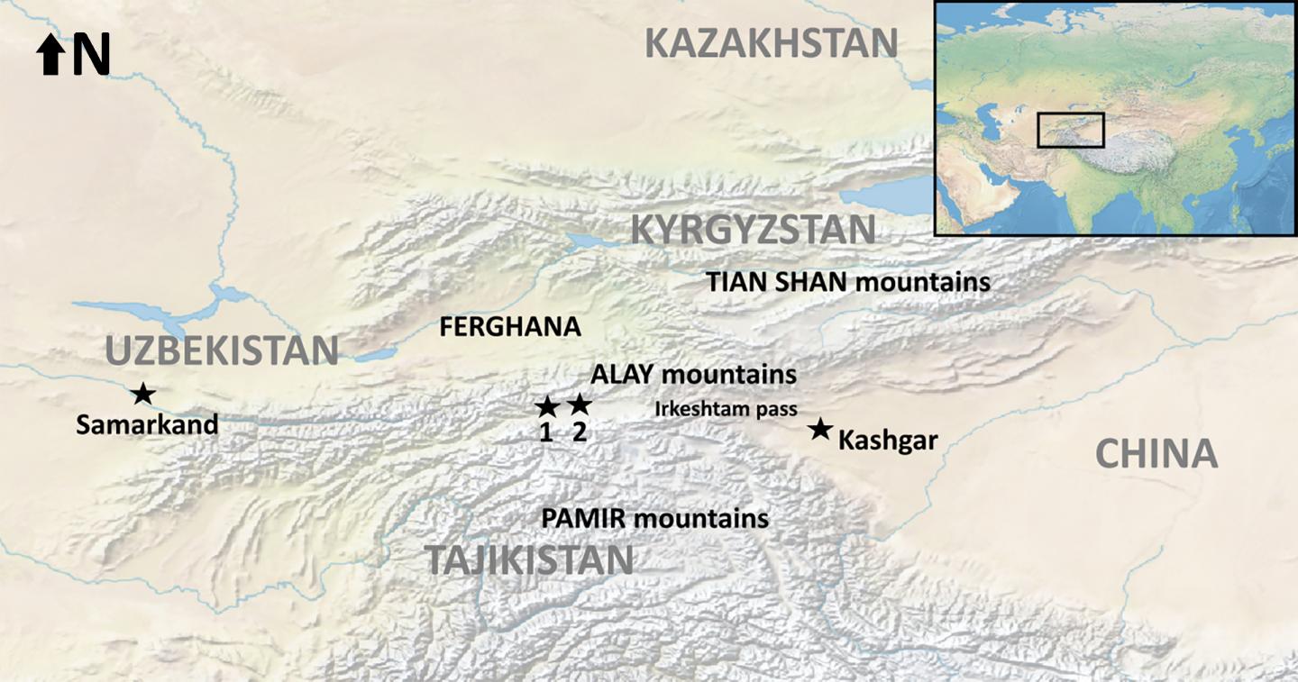 Pamir Mountains Physical Map