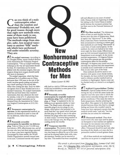 Early Male Contraception Advoc [IMAGE] | EurekAlert! Science News Releases