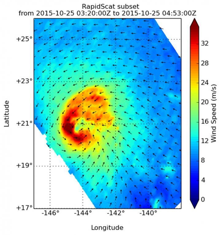 NASA sees Tropical Storm Olaf moving back to | EurekAlert!