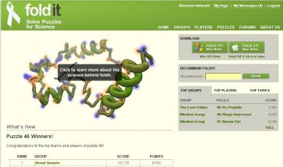 Foldit Homepage [IMAGE] | EurekAlert! Science News Releases
