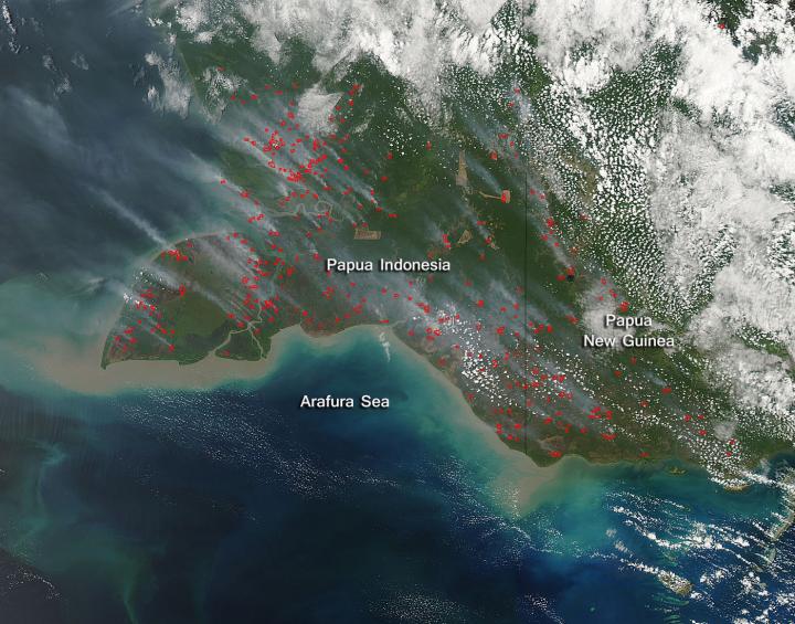 Smoke and Fires Pepper Papua I [IMAGE] | EurekAlert! Science News Releases