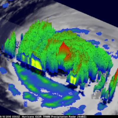 NASA's 3-D look into Hurricane Igor's heavy r | EurekAlert!
