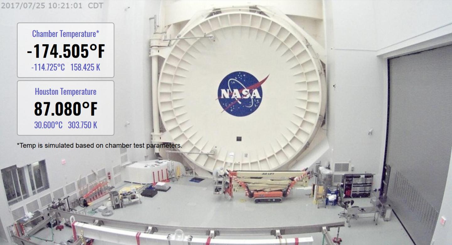 NASA's webbcam shows Webb telescope chilling | EurekAlert!