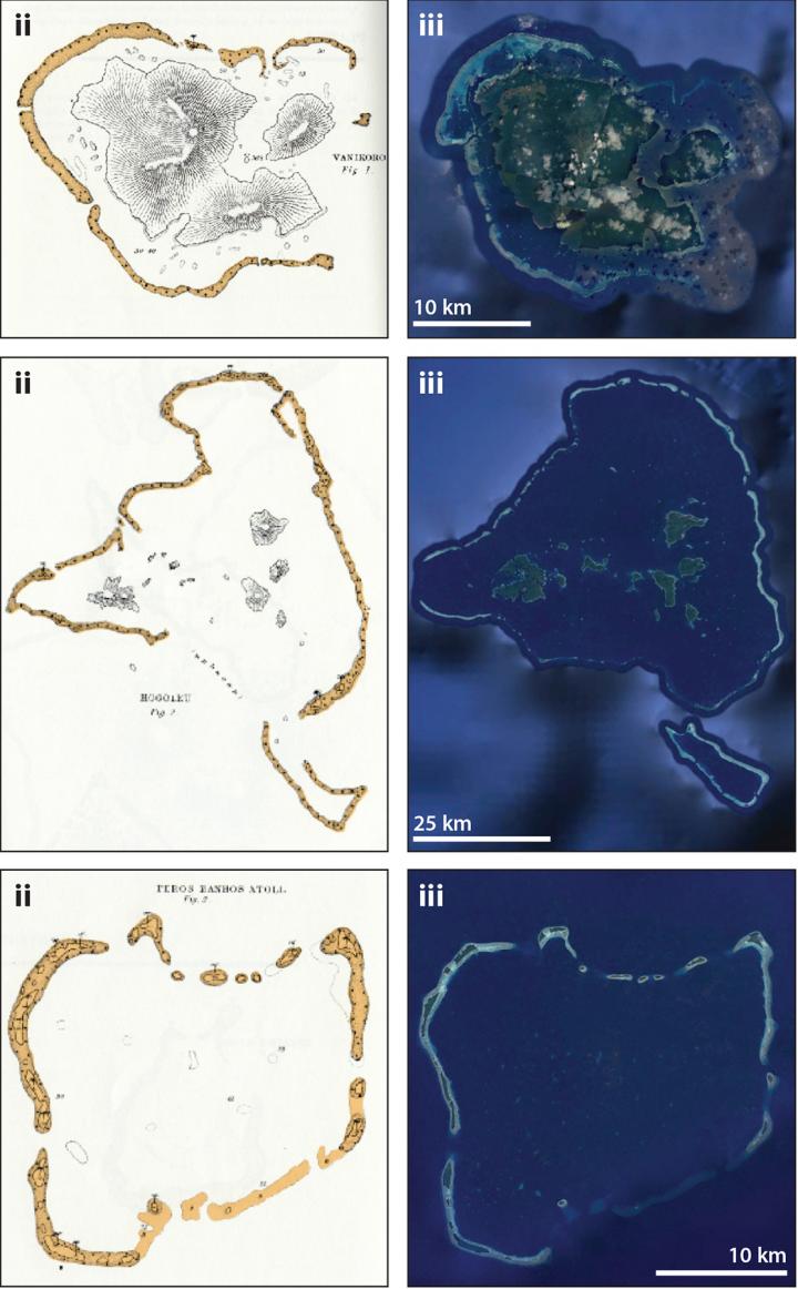 Atoll Maps Compared to Satelli [IMAGE] | EurekAlert! Science News Releases