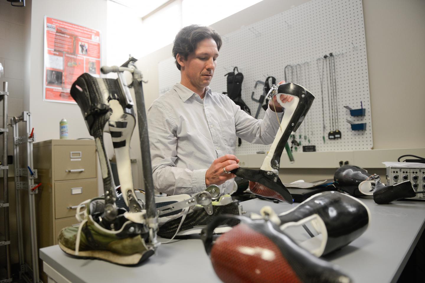 Greg Sawicki and Exoskeleton D [IMAGE] | EurekAlert! Science News Releases