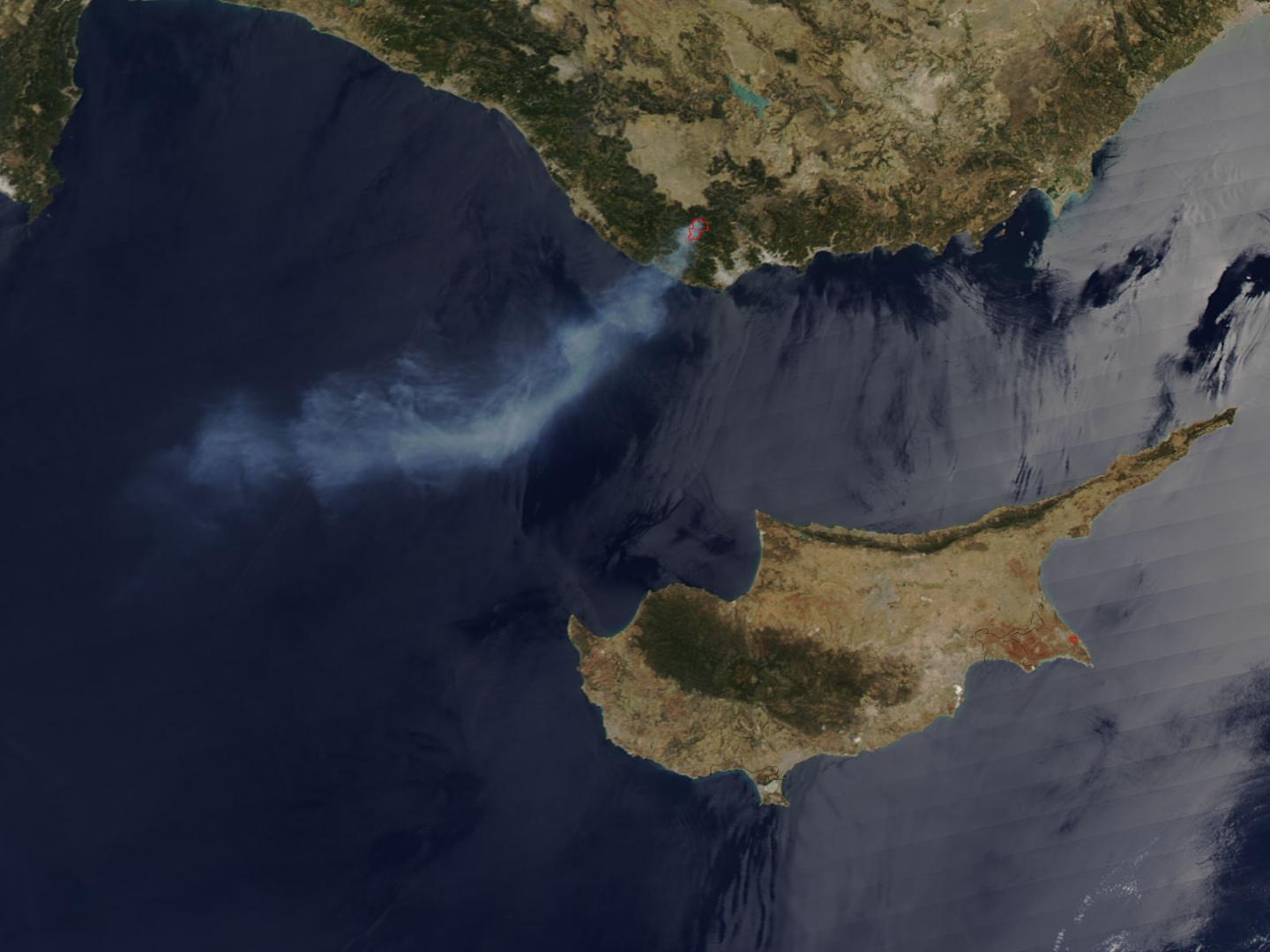 NASA Sees Plume of Smoke from Fires in Turkey | EurekAlert!