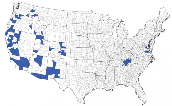 Walnut Twig Beetle Distributio [IMAGE] | EurekAlert! Science News Releases