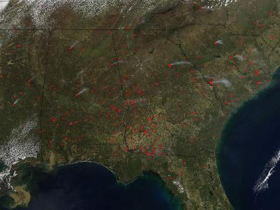 NASA MODIS Sees Fires in the US Southeast | EurekAlert!