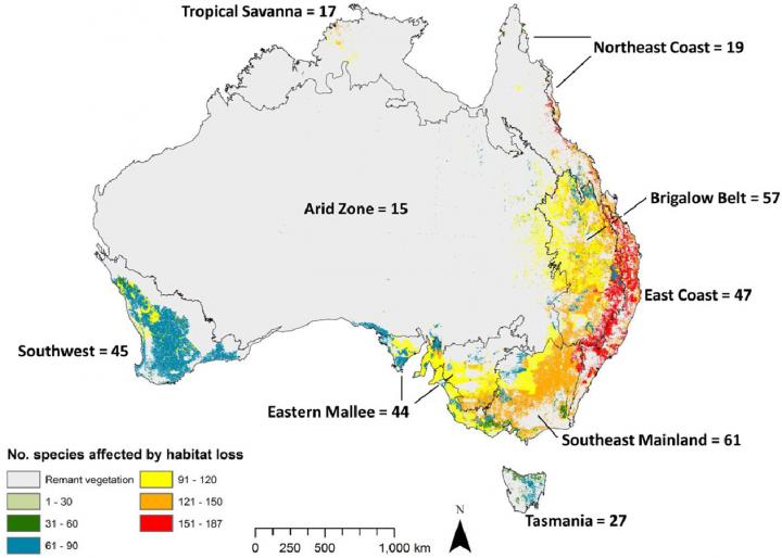 Species Loss Map [image] Eurekalert Science News Releases