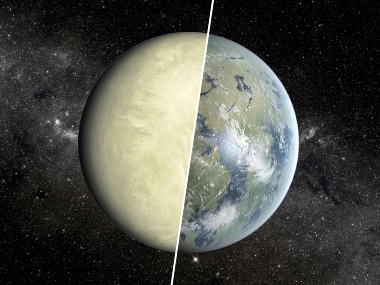 Illustration of Earth and Venu [IMAGE] | EurekAlert! Science News Releases