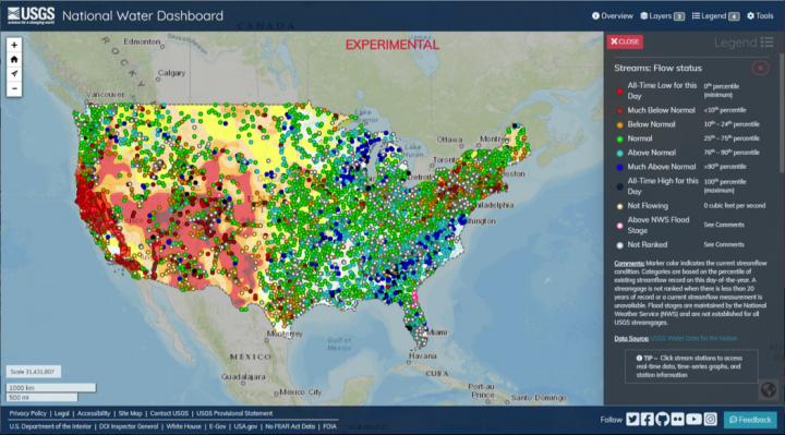 USGS National Water Dashboard [IMAGE] | EurekAlert! Science News Releases