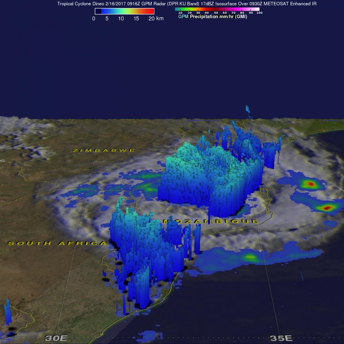 GPM Image of Dineo [IMAGE] | EurekAlert! Science News Releases