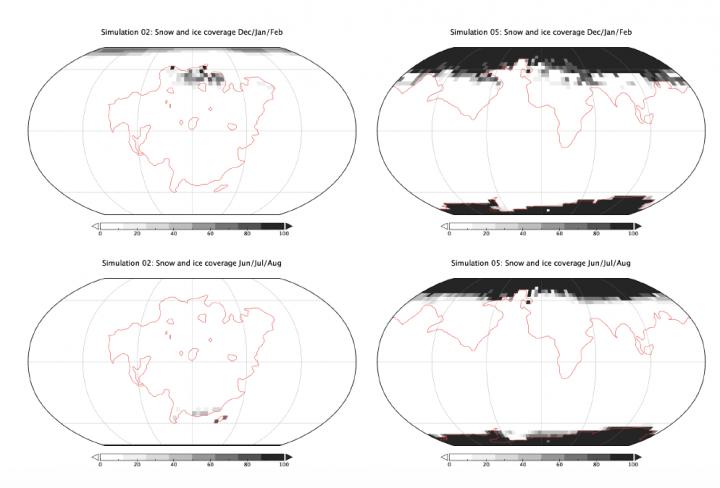 Maps of winter and summer snow [IMAGE] | EurekAlert! Science News Releases