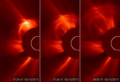 Earth-directed coronal mass ejection from the | EurekAlert!