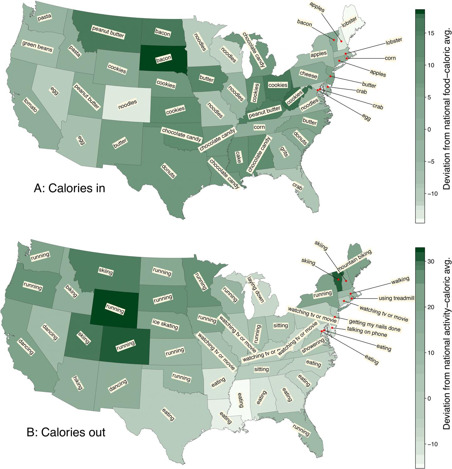 US Map: Calories in, Calories [IMAGE] | EurekAlert! Science News Releases